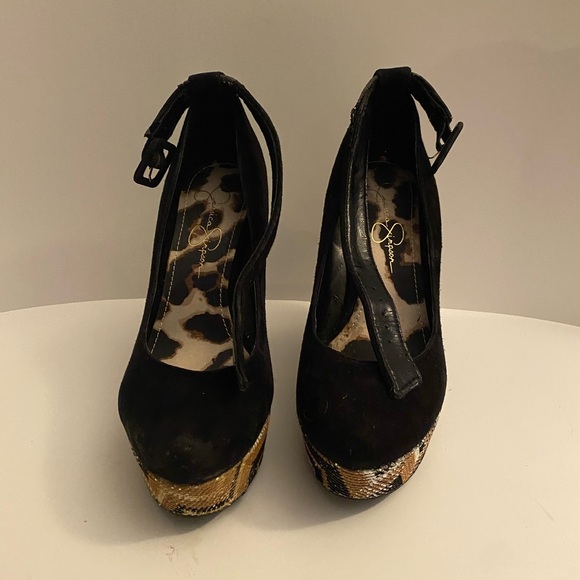 Jessica Simpson | Shoes | Jessica Simpson 3 Inch Wedge Heel Black With ...